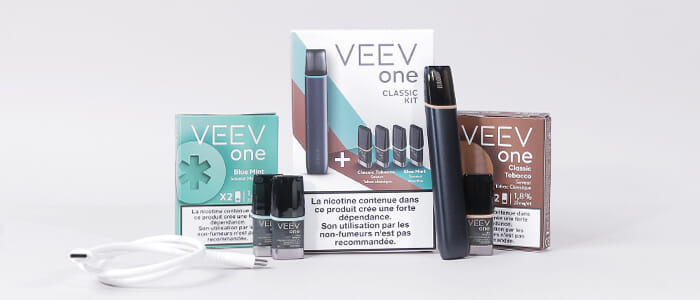Veev One Classic Kit Noir Carbone + 4 Recharges
