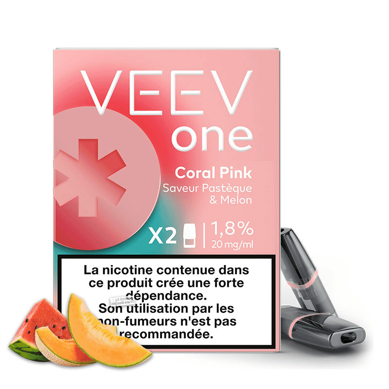 Capsules VEEV One Coral Pink - Saveur Pastèque & Melon